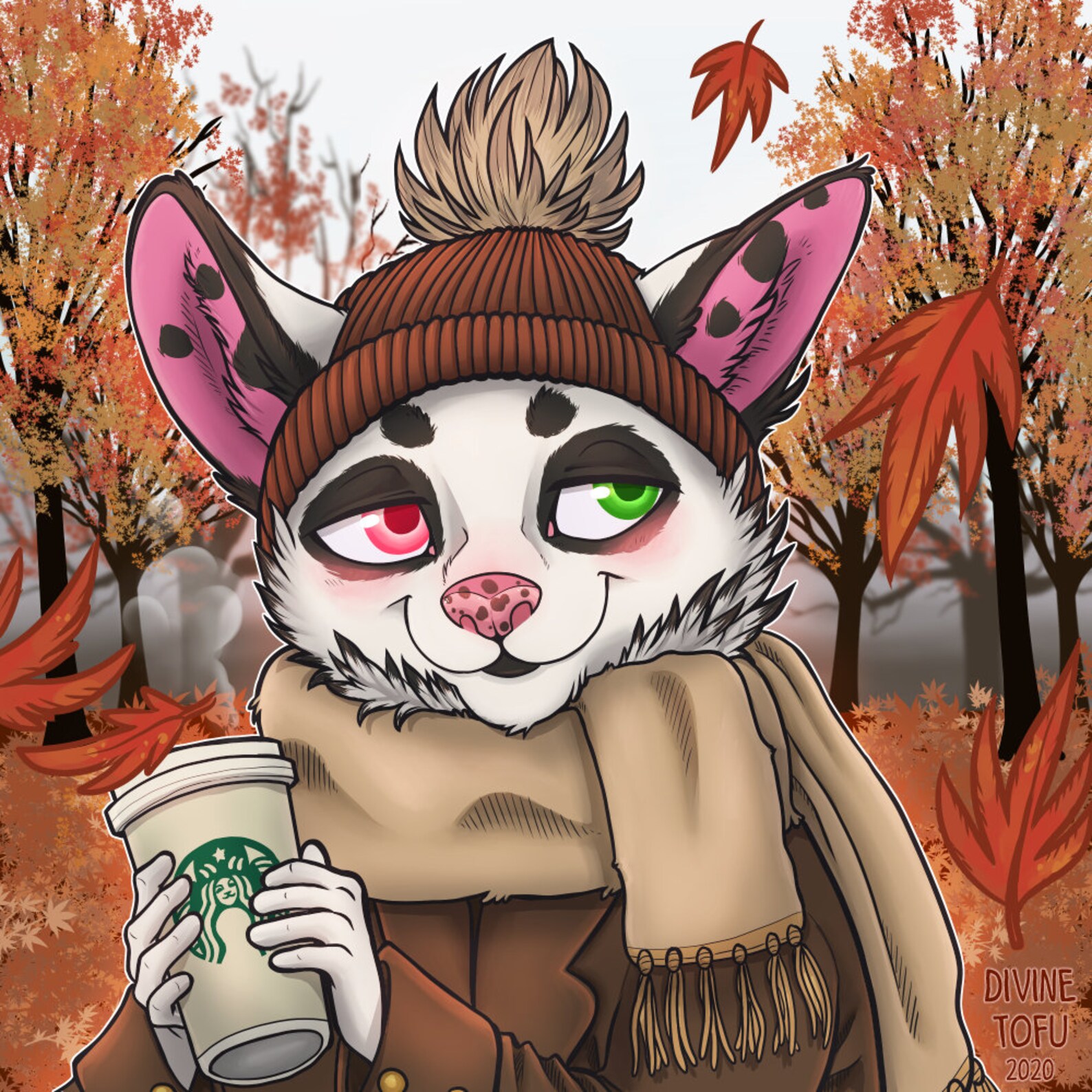 YCH Fall Vibes Furry / Anthro / Fursona Con Badge Custom | Etsy