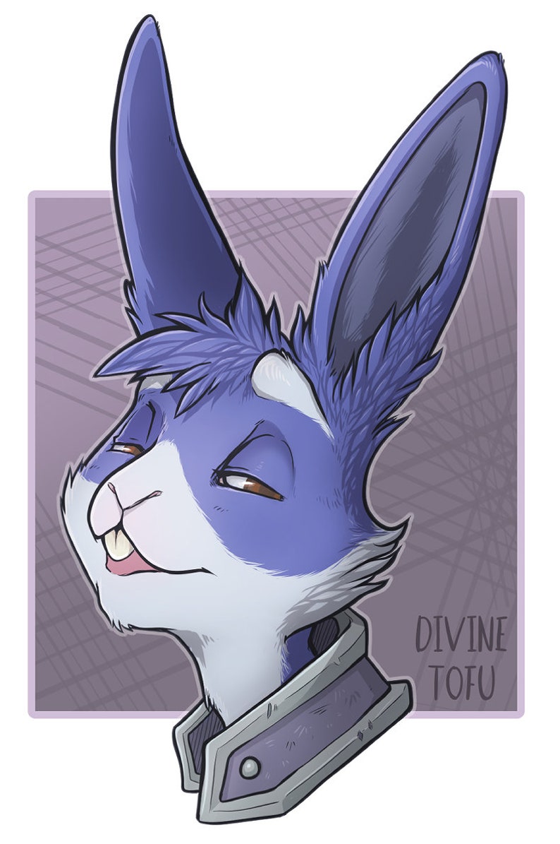 Headshot Furry / Anthro / Fursona Con Badge Custom Art | Etsy