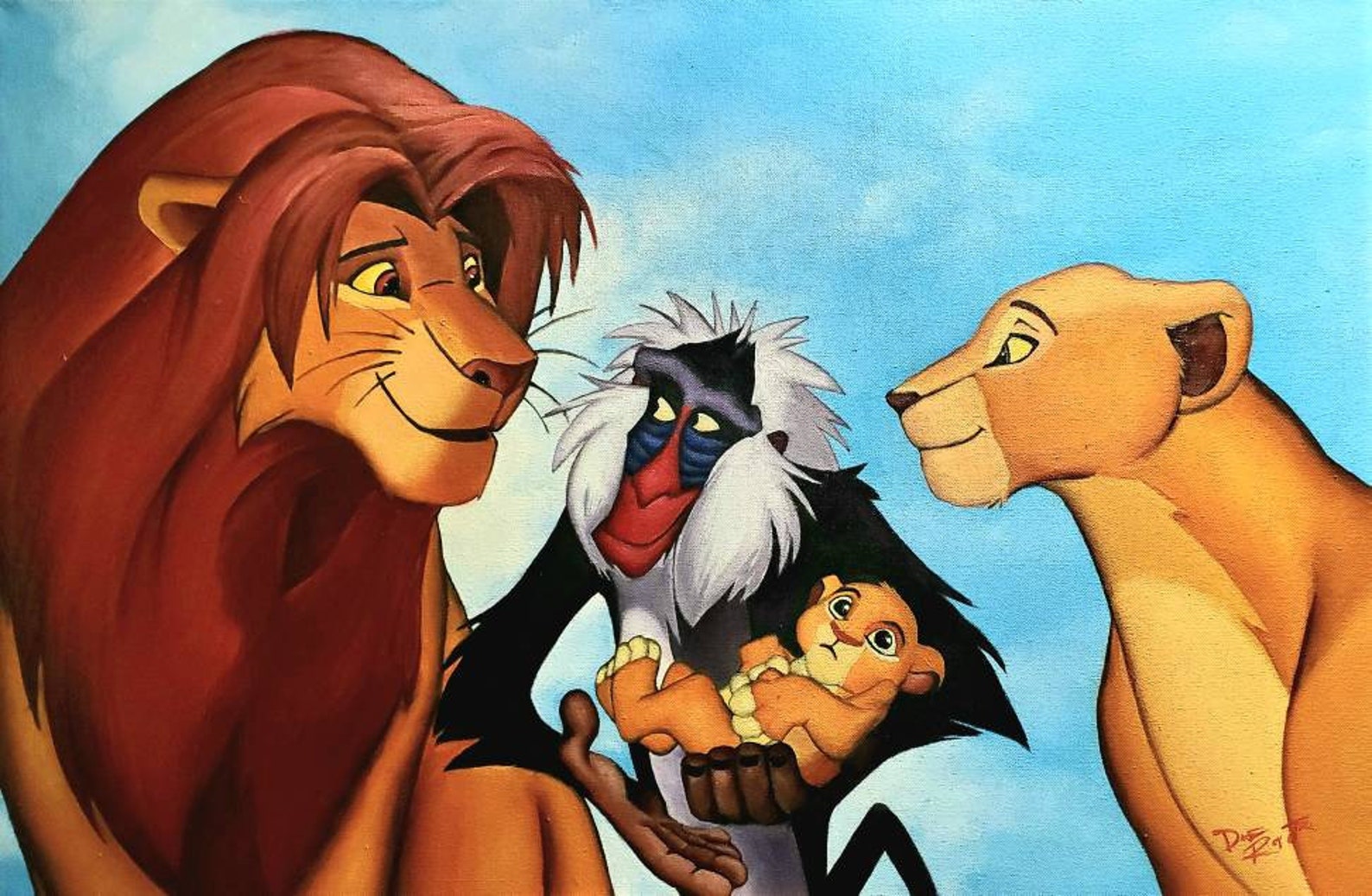 Orgullo de Simba 24 x 36 PINTURA ORIGINAL DE | Etsy