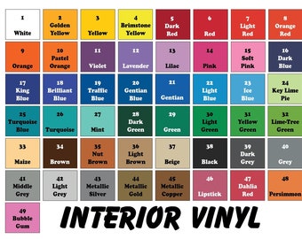 Oracal 631 Color Chart Matte Vinyl Color Chart Custom Color - Etsy