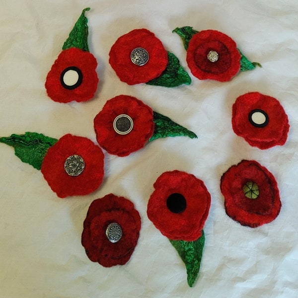 Felt Flower Poppy - Etsy