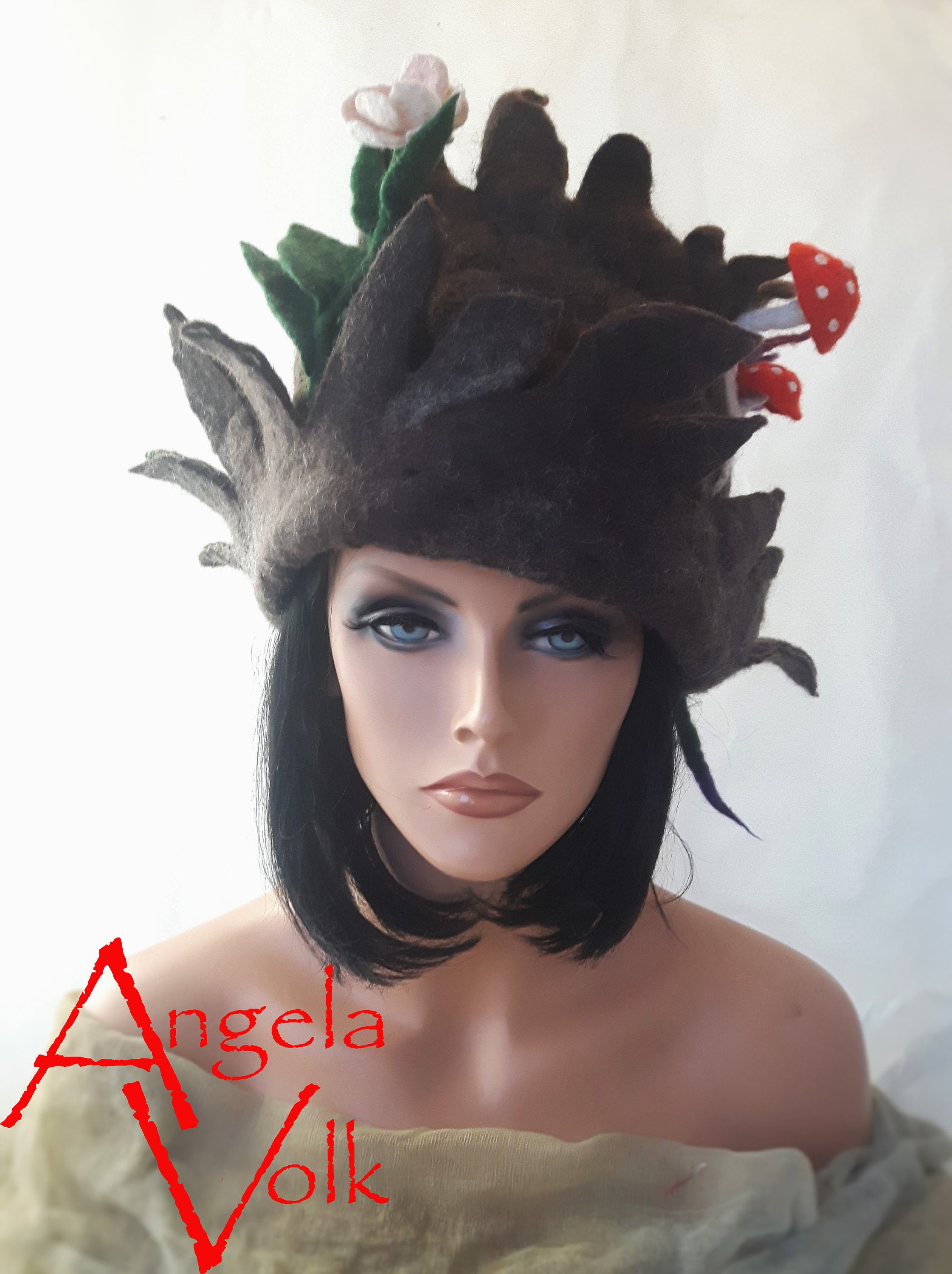 Enchanted Forest Hat Witch Hat Mushroom Hat Witchy Wizard Hat Druid ...