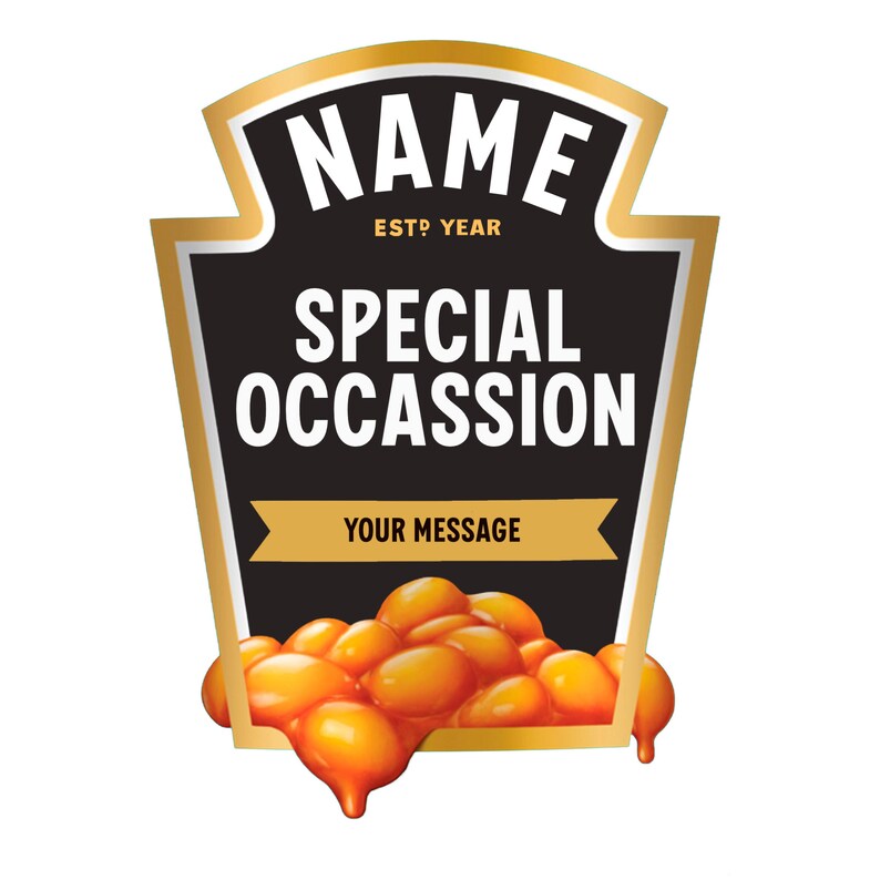 Personalised Baked Beans Tin Label for His and Hers Gifts Unique ...