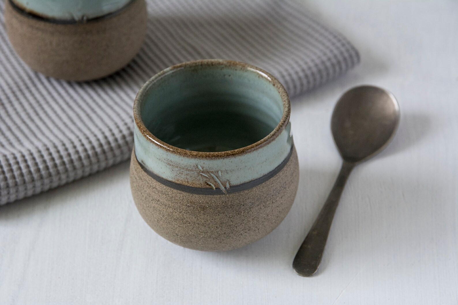 Blue Pottery Cups Ceramic Design Stoneware Pottery Set of | Etsy