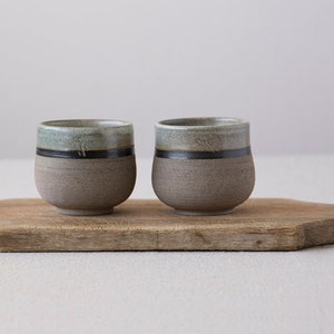 2 White Handmade Pottery Small Coffee Cups, Decorative Ceramic Rustic ...
