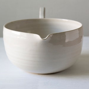 Ceramic White Mixing Bowl - Etsy