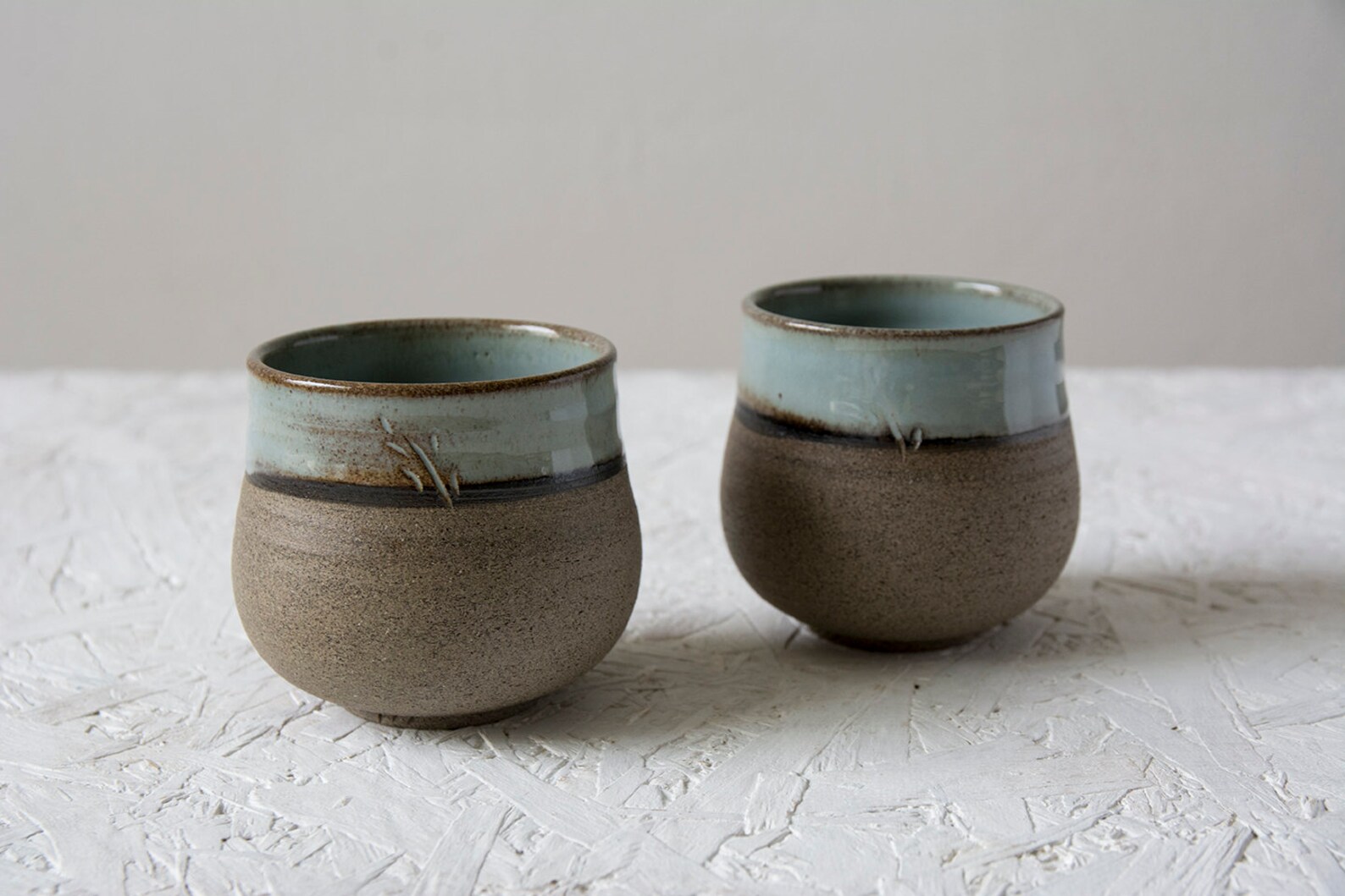 Blue Pottery Cups Ceramic Design Stoneware Pottery Set of | Etsy