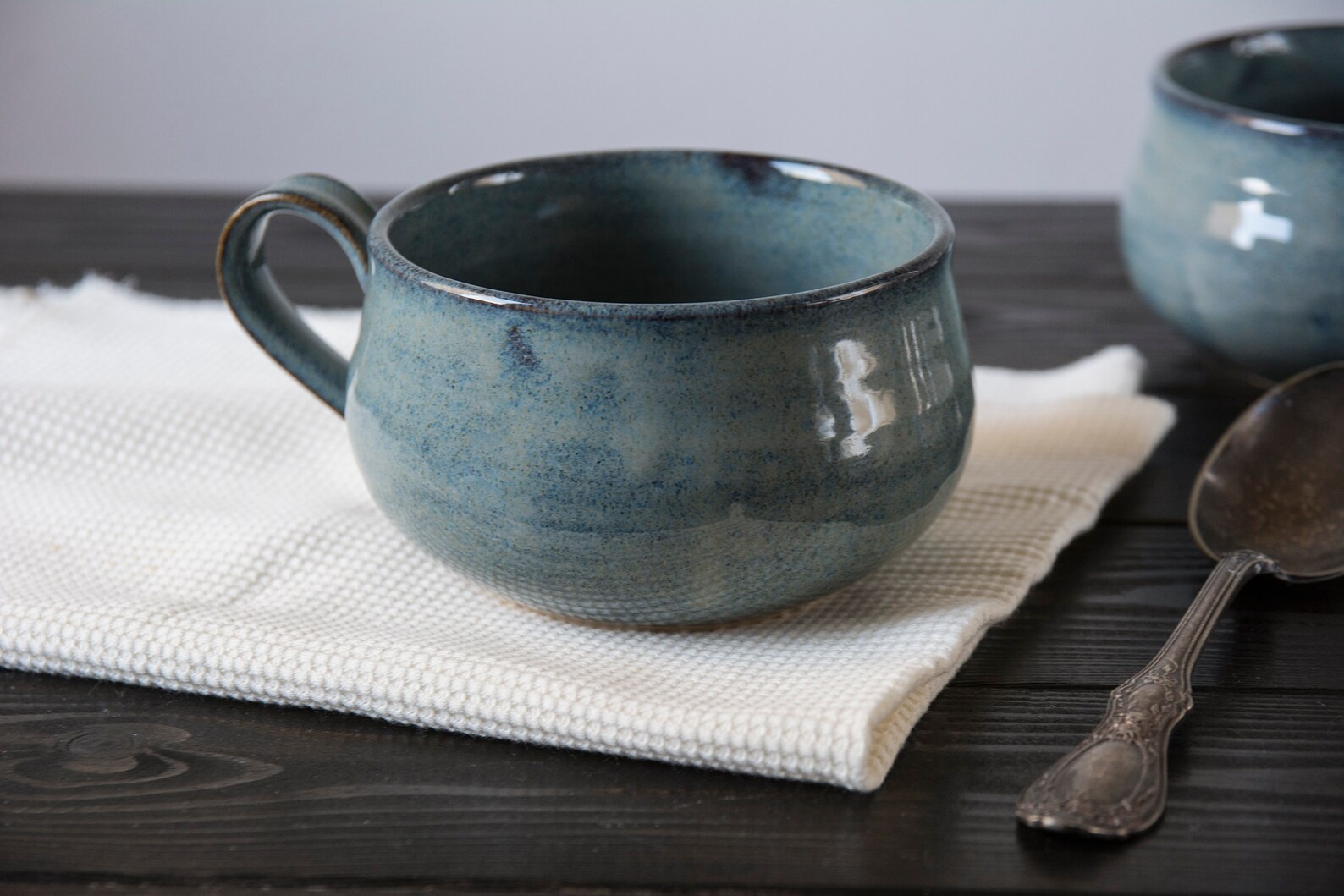 Ceramic Soup Bowl With a Handle, Soup Mug - Etsy