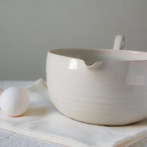 Ceramic White Mixing Bowl - Etsy