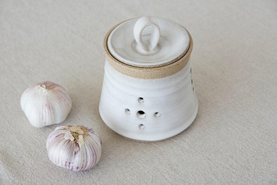 Garlic Keeper, One of a Kind, Garlic Storage, Farmhouse Garlic Jar ...