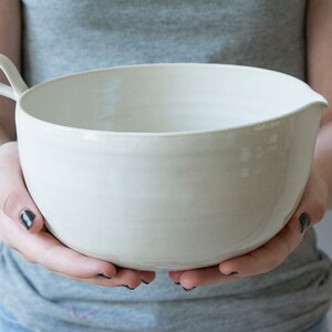 Ceramic White Mixing Bowl - Etsy