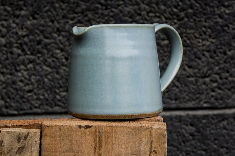Blue Syrup Pitcher Ceramic Milk Creamer Pottery Jug Coffee | Etsy