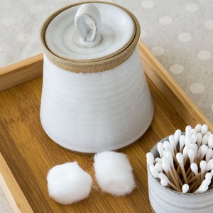 Ceramic Cotton Ball Container - Etsy