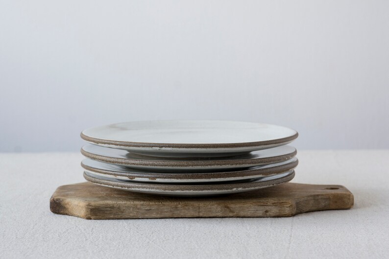 White Pottery Dinner Plate Stoneware Main Course Plate | Etsy