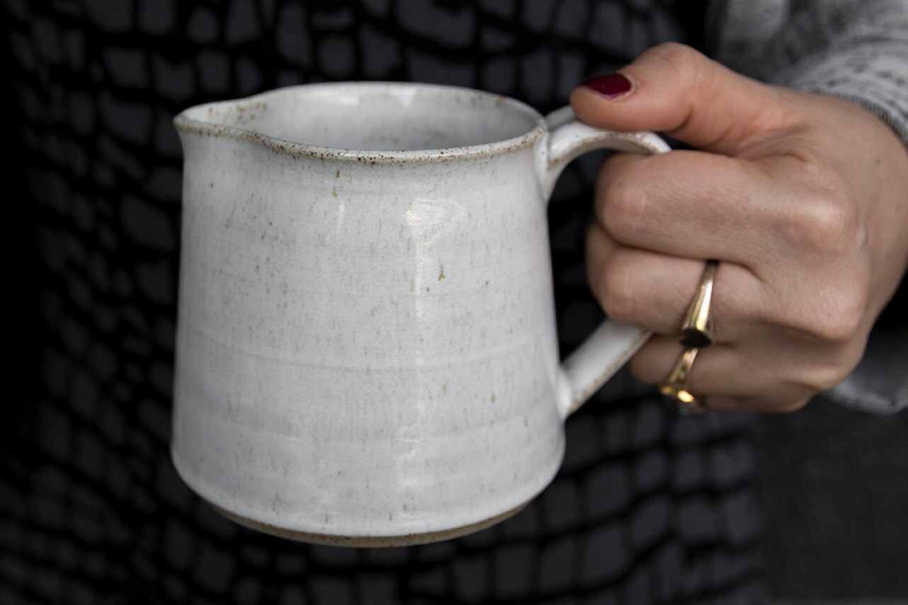 Creamer Ceramic Milk Pitcher Pottery White Pitcher Tea - Etsy