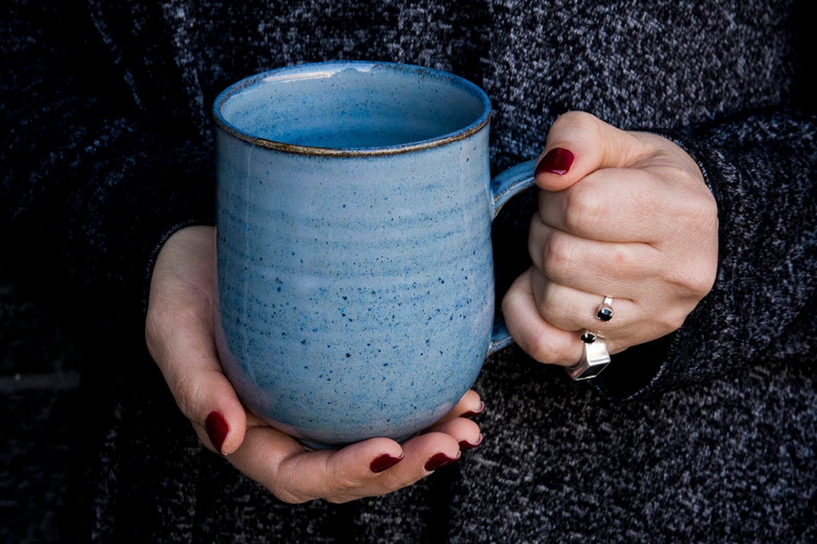 Big Coffee Mug Ceramic 14 fl. oz Blue Mug | Etsy