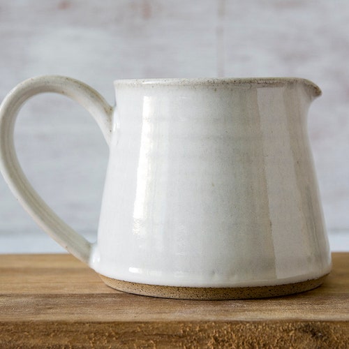 White Syrup Pitcher Ceramic Milk Creamer - Etsy