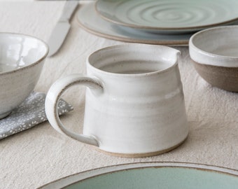 Small Ceramic Pitcher and Saucer Set, Modern Kitchenware, Dishwasher ...