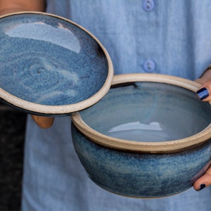 Round Ceramic Casserole Dish With Lid 2 Sizes - Etsy