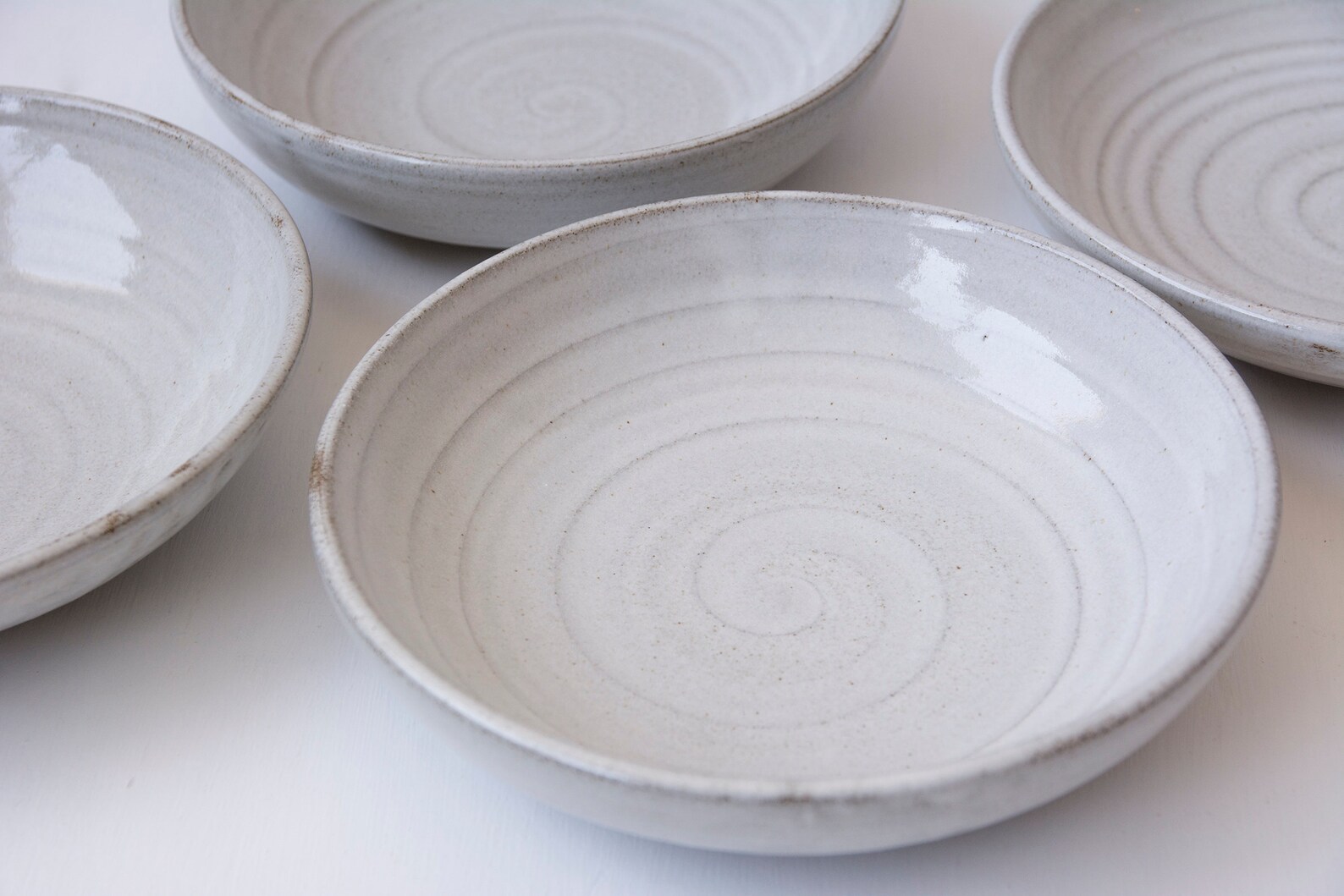 White Salad Bowl Ceramic Serving Bowl Pottery Dinnerware | Etsy