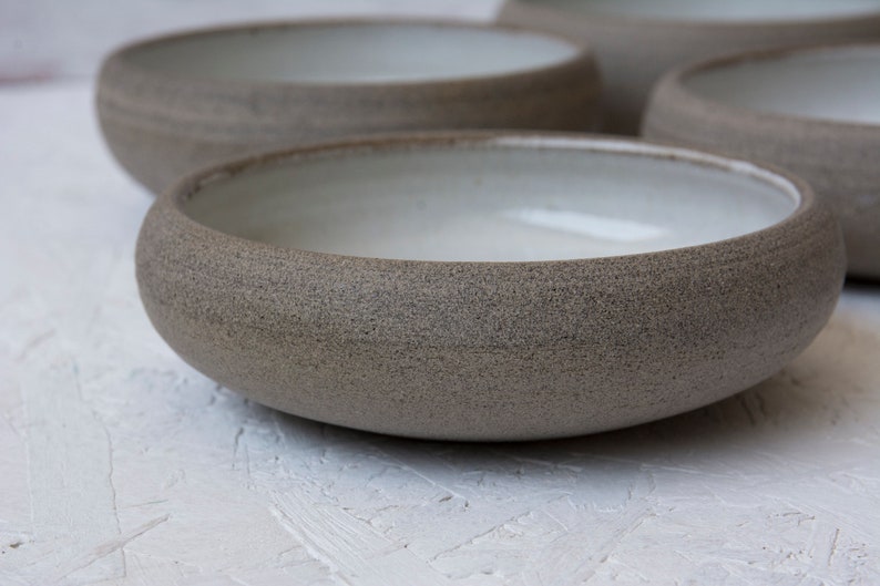 Small Rustic Pottery Shallow Bowl | Etsy