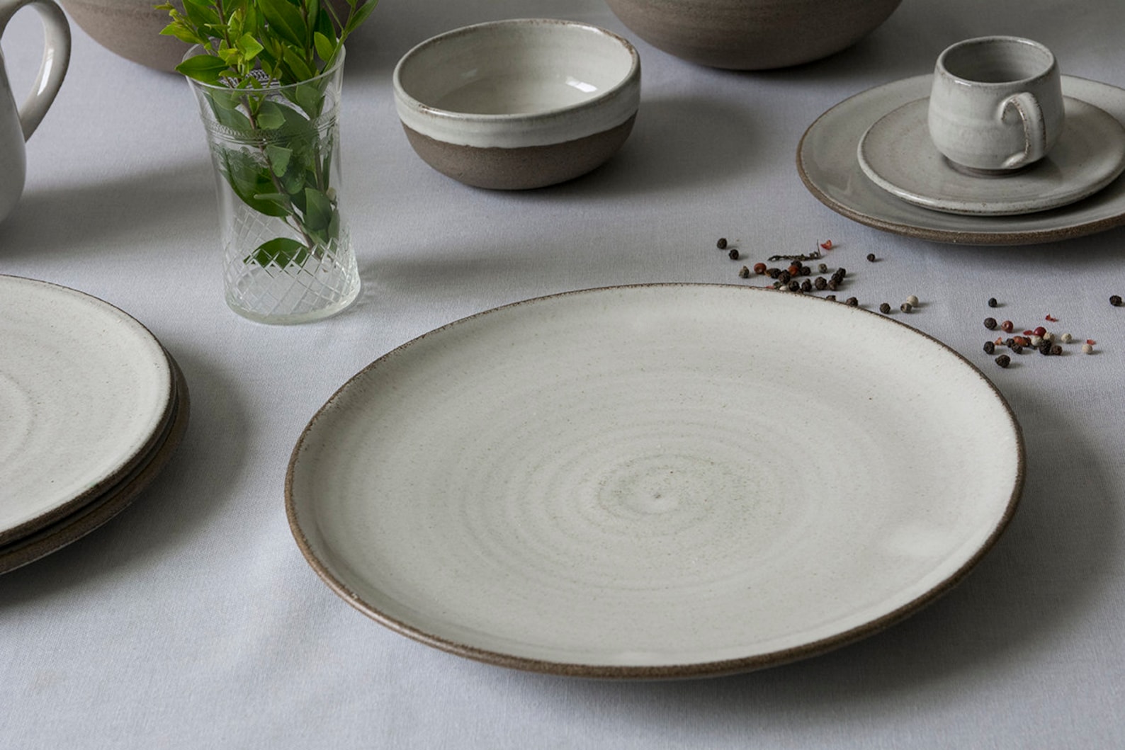 White Pottery Dinner Plate Stoneware Main Course Plate | Etsy