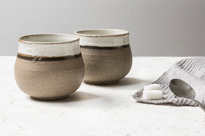 Ceramic Chai Cups, Set of 2 Cups, Handmade Pottery Teaware, Small Cups ...
