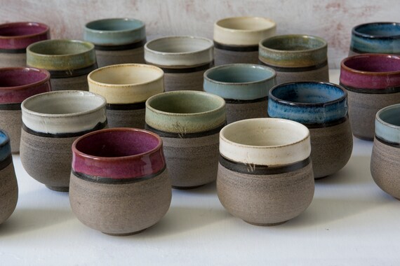 Ceramic Espresso Cups Set of 2 Handles Pottery Cups - Etsy