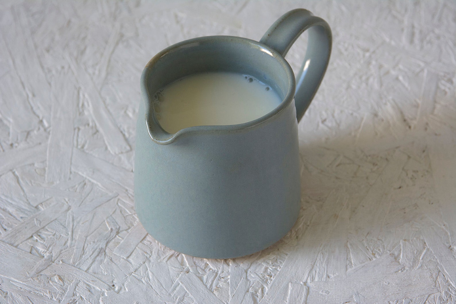 Blue Syrup Pitcher, Ceramic Milk Creamer, Pottery Jug, Coffee Creamer ...