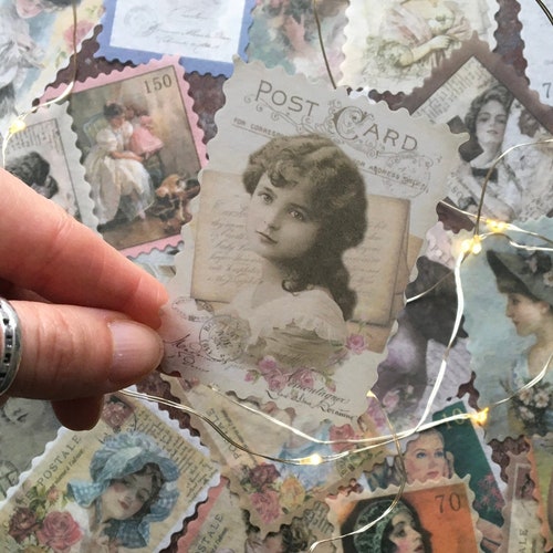 Vintage Female Portraits Sticker Collection on Washi Paper for - Etsy UK