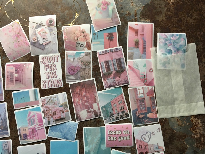 Pastel Pink and Turquoise Blue Sticker Collection for - Etsy UK