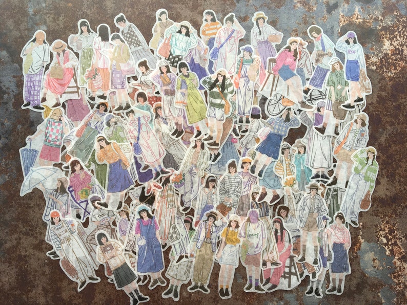 Illustrated People Stickers for Modern Journaling and Scrapbooking ...