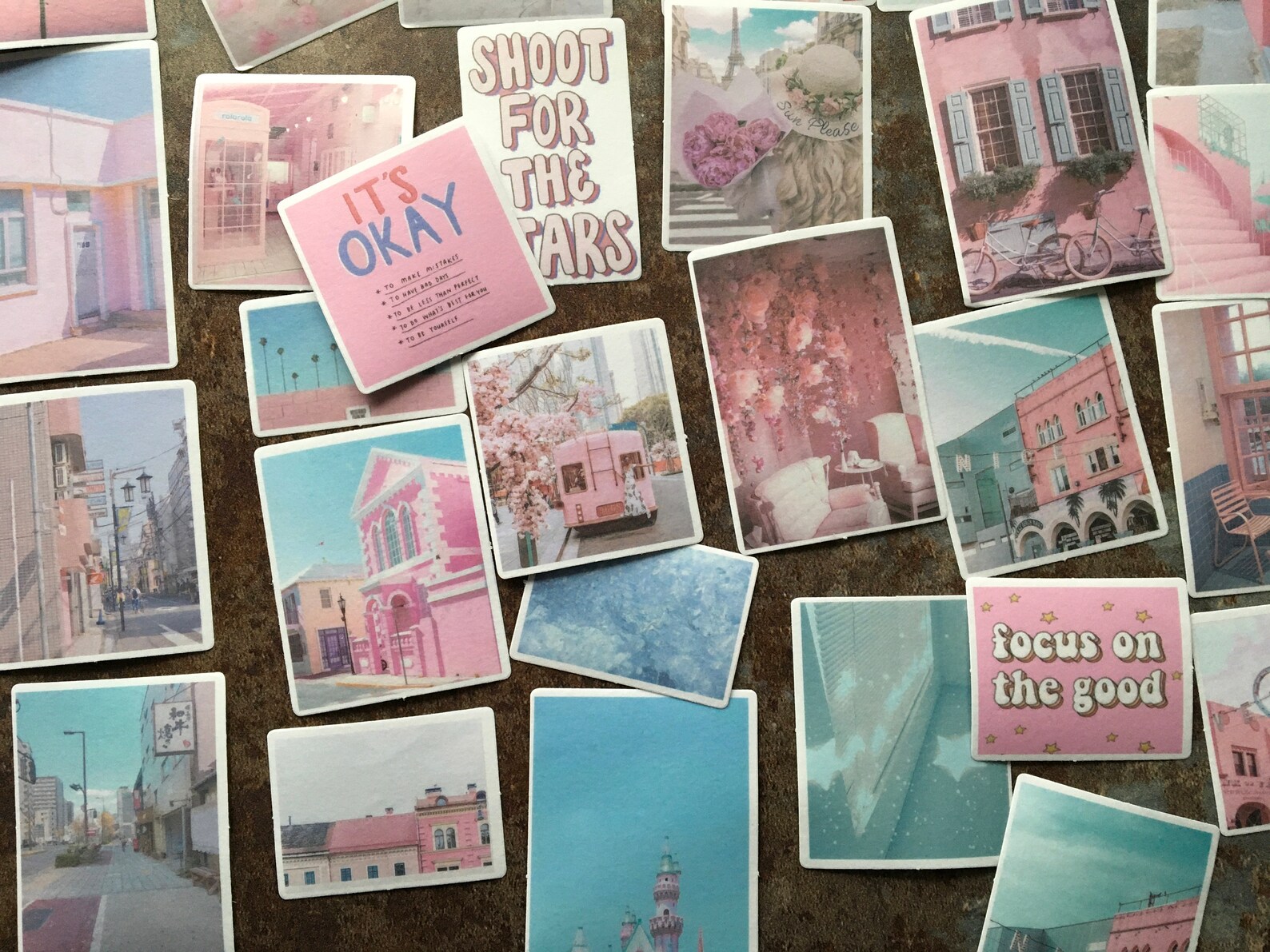 Pastel Pink and Turquoise Blue Sticker Collection for - Etsy UK