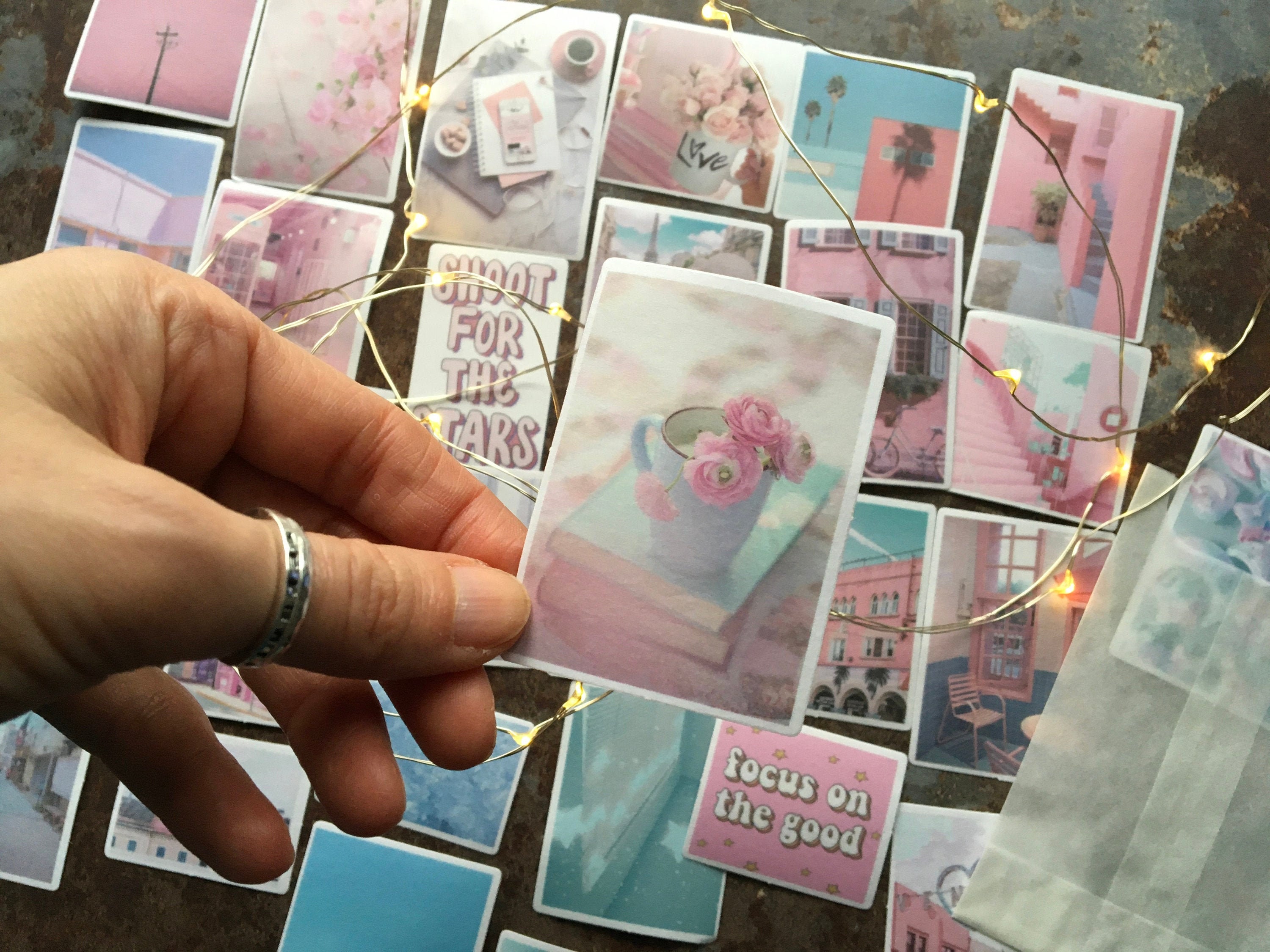 Pastel pink and turquoise blue sticker collection for | Etsy