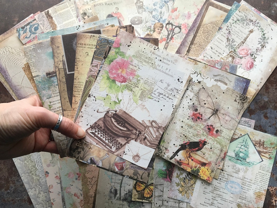 Patterned Collage Style Background Papers for Creative Art Journaling ...