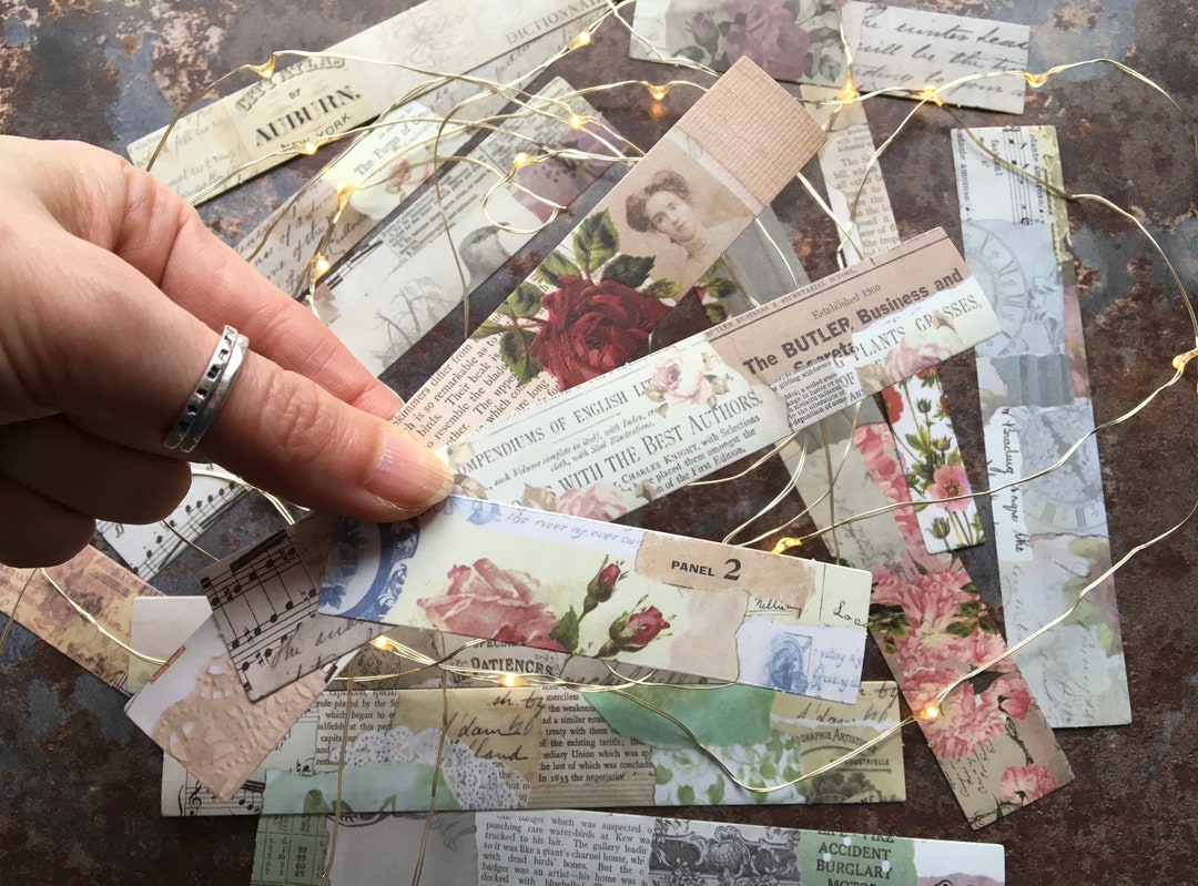 Vintage Collage Sticker Strips for Journaling and Scrapbooking ...