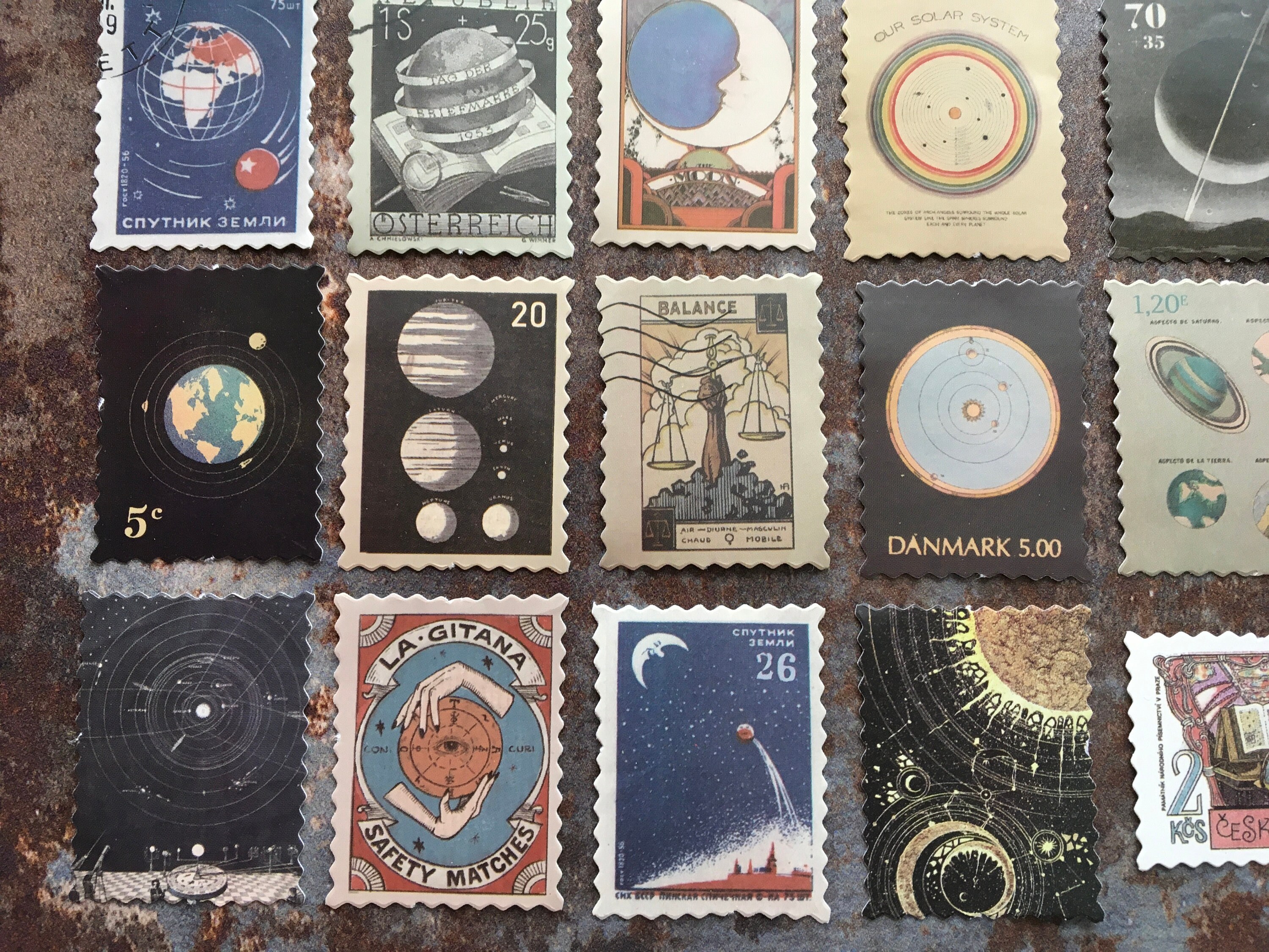 The Planets Sticker Collection series 2 Lunar Themed Paper - Etsy UK