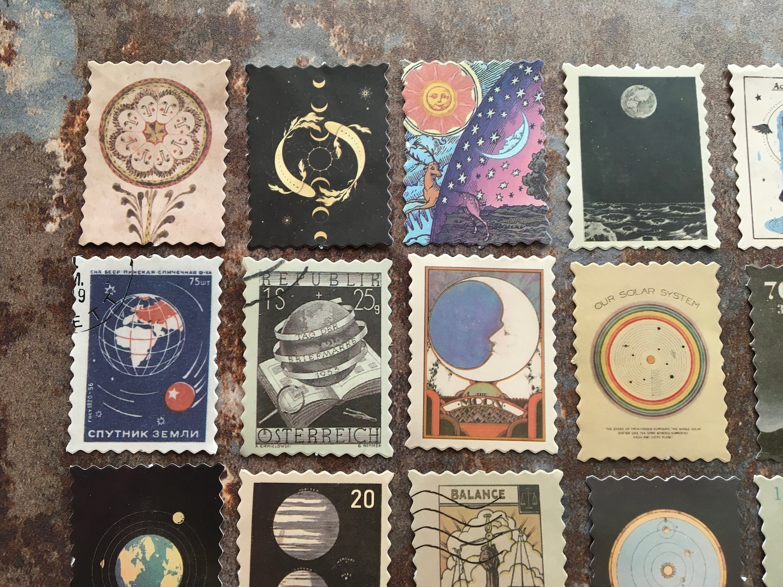 The Planets Sticker Collection series 2 Lunar Themed Paper - Etsy UK