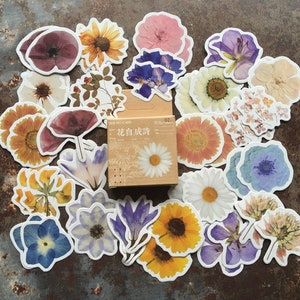 Dried Flowers Stickers to Decorate Your Art Journal, Sticker Box With ...