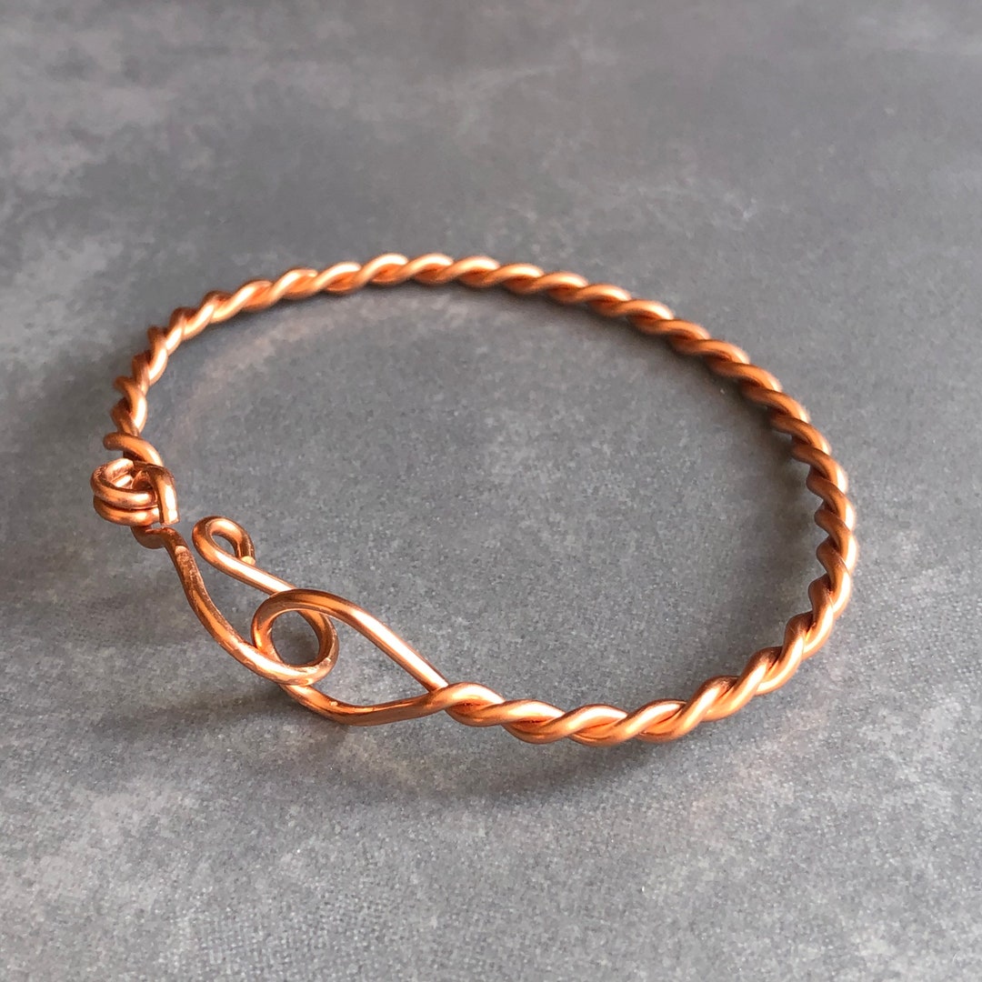 Twisted Copper Bracelet Arthritis Bracelet With Clasp 100% Copper Cuff ...