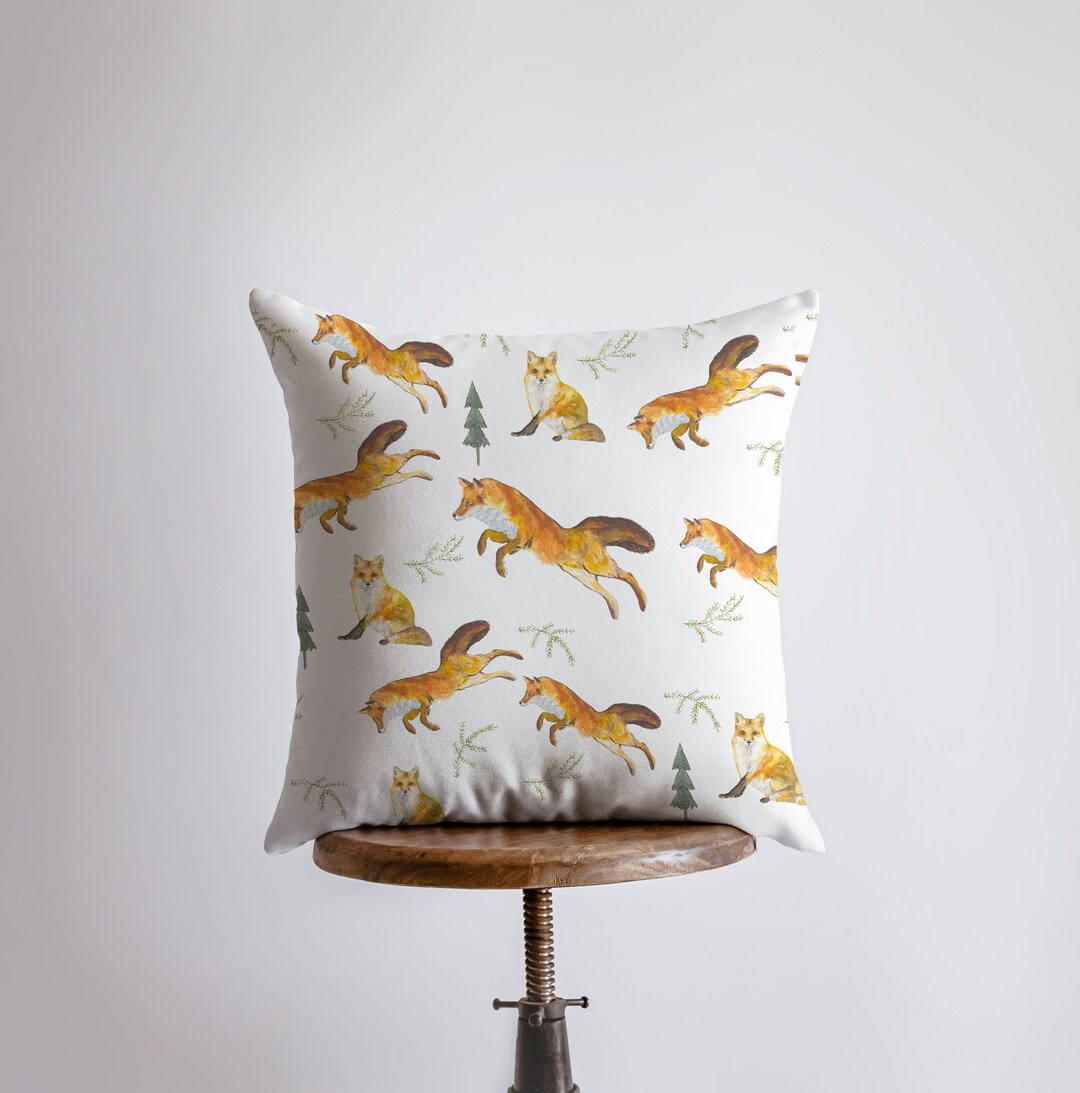 Fox's | Pattern | Pillow Cover | Fox Decor | Throw Pillow | Animal ...