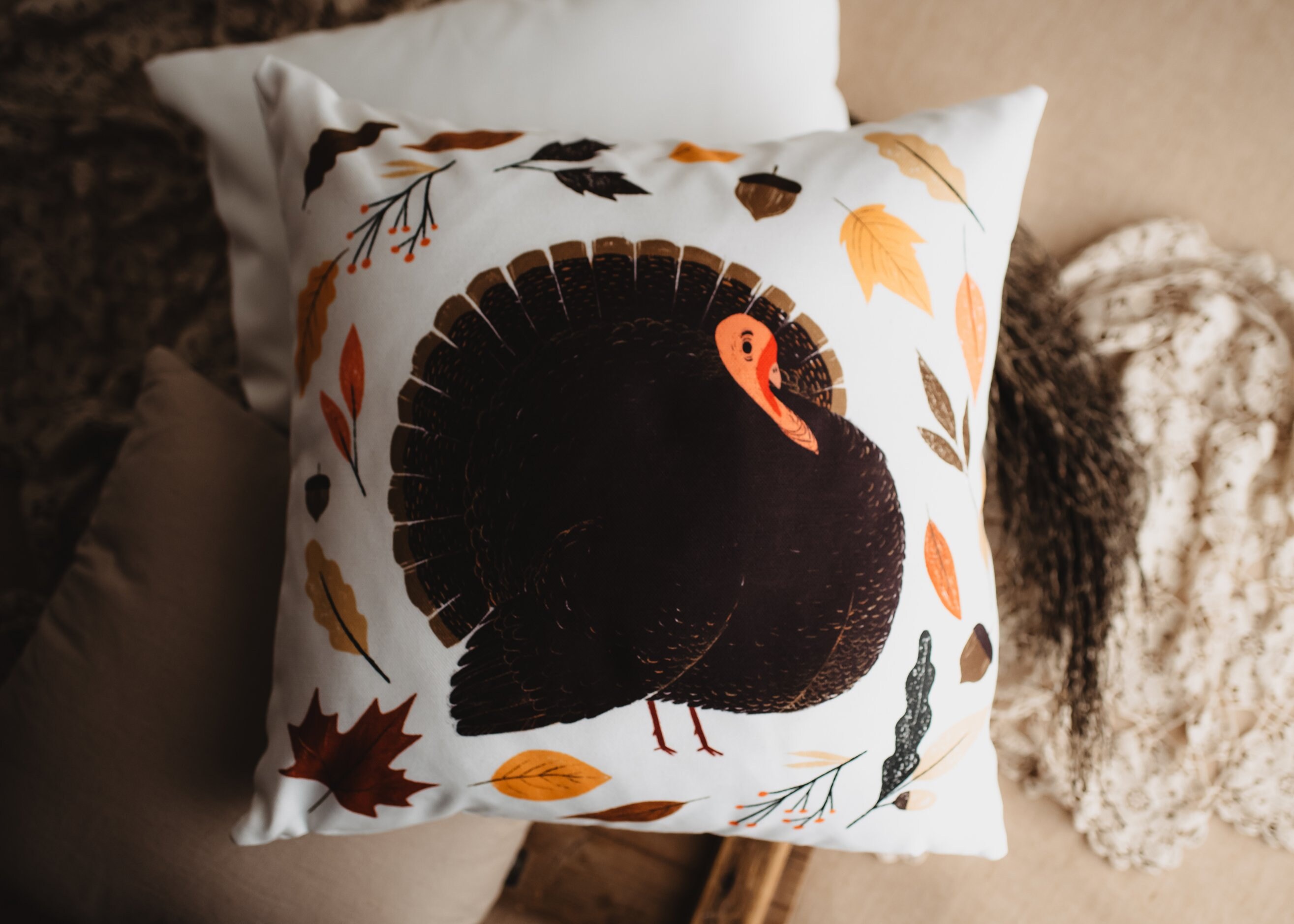 Primitive Turkey Pillow Cover | Thanksgiving Decor | Farmhouse Pillows ...