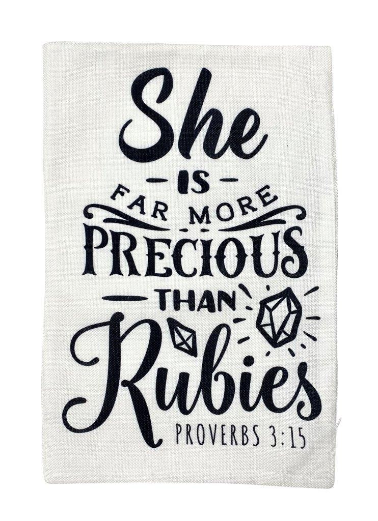 She Is Far More Precious Than Rubies Gospel Pillow 12x18 Etsy