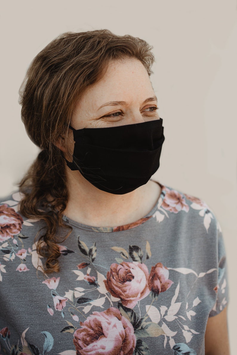 Black or Choice of color Full Face Rectangular Mask 2 Layer | Etsy