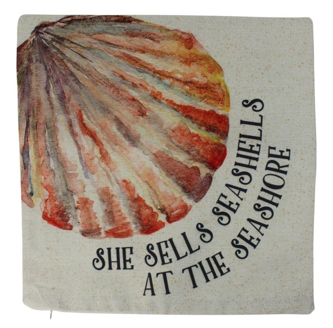 She Sells Sea Shells at the Sea Shore Pillow Cover Throw | Etsy