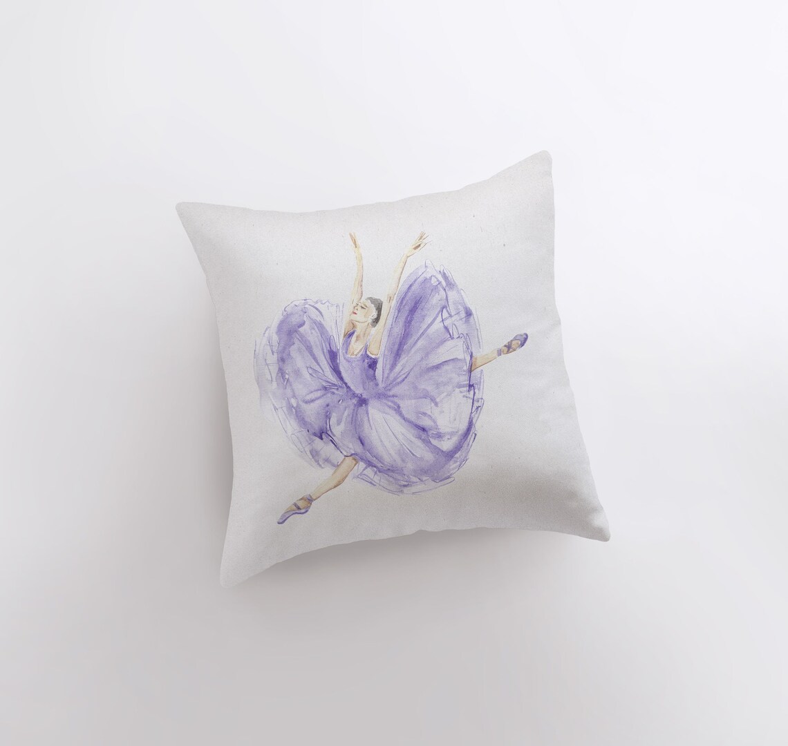 Watercolor Jumping Purple Ballerina | Dancing | Ballerina Decor ...