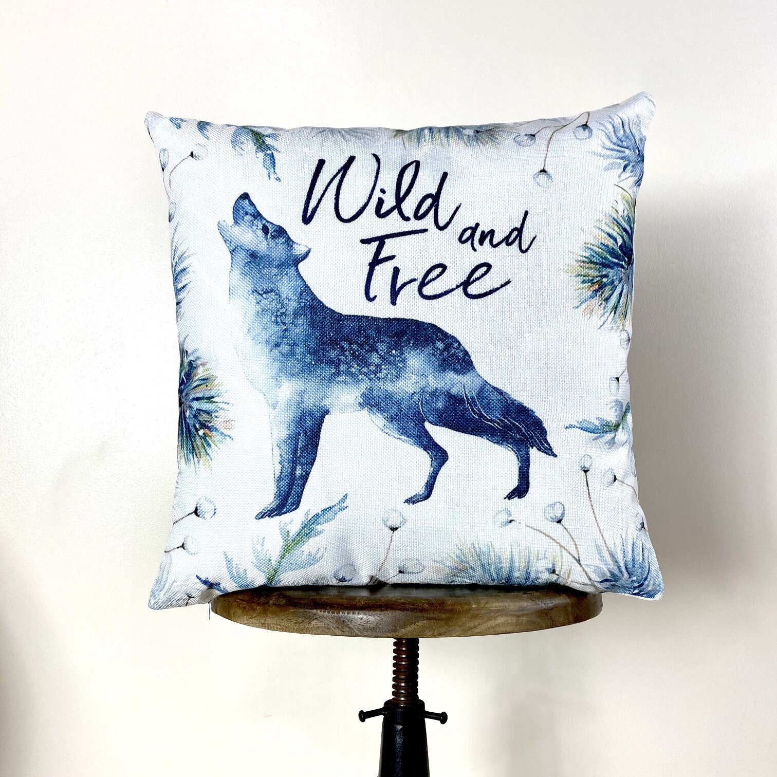Wild and Free Wolf Pillow Cover Wolf Decor Throw Pillow | Etsy