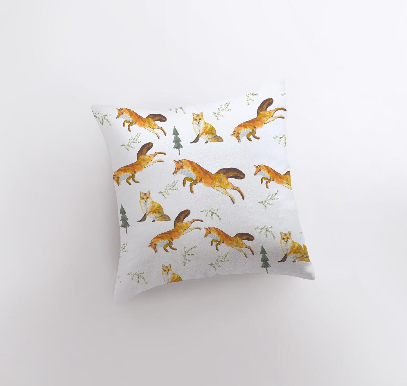 Fox's Pattern Pillow Cover Fox Decor Throw Pillow - Etsy