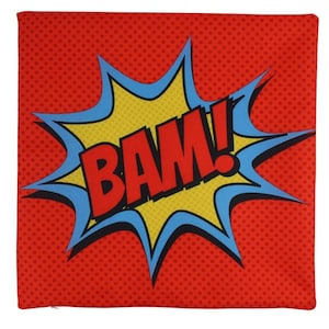 BAM | Red | Anime | Fun Gifts | Pillow Cover | Home Decor | Throw ...