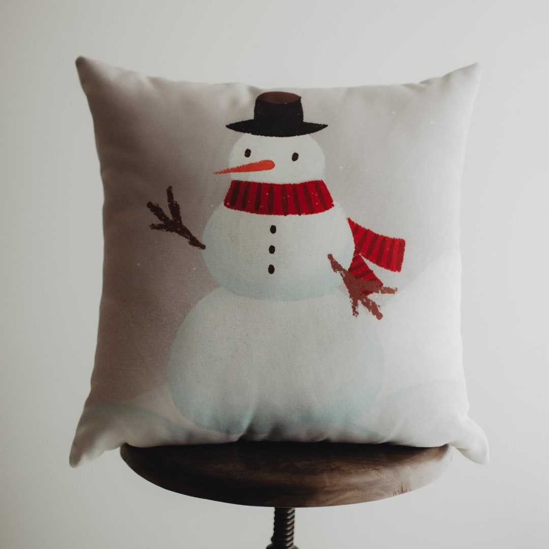 Primitive Snowman Throw Pillow Cover | Primitive Christmas Decor ...